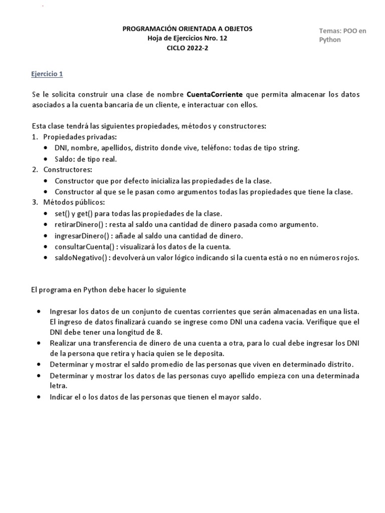 Practica Pdf Constructor Programación Orientada A Objetos