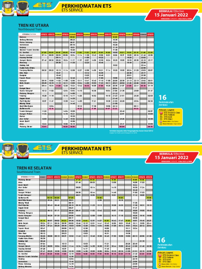 Jadual-Tren-32-ETS-15Jan2022-Update | PDF | Rail Infrastructure ...