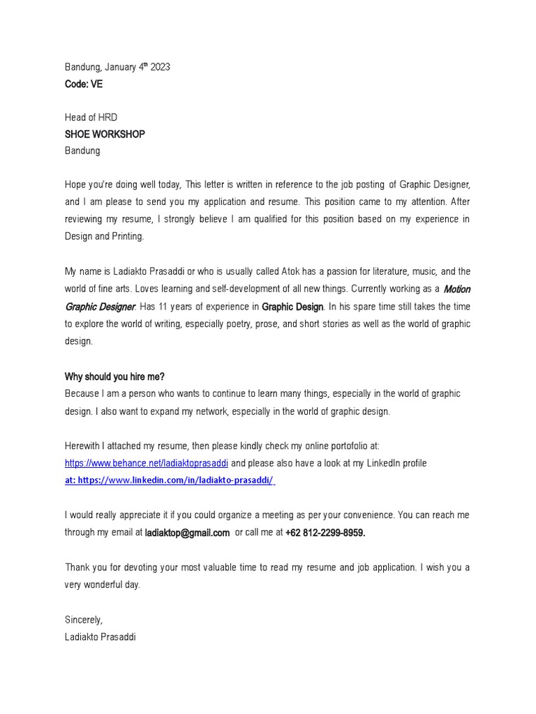 Cover Latter | PDF | Career & Growth