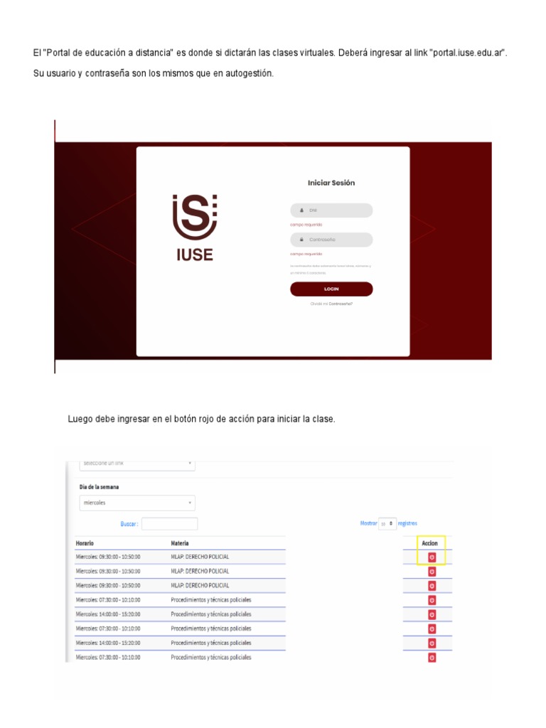 Acceso al Campus Virtual IUSE | PDF