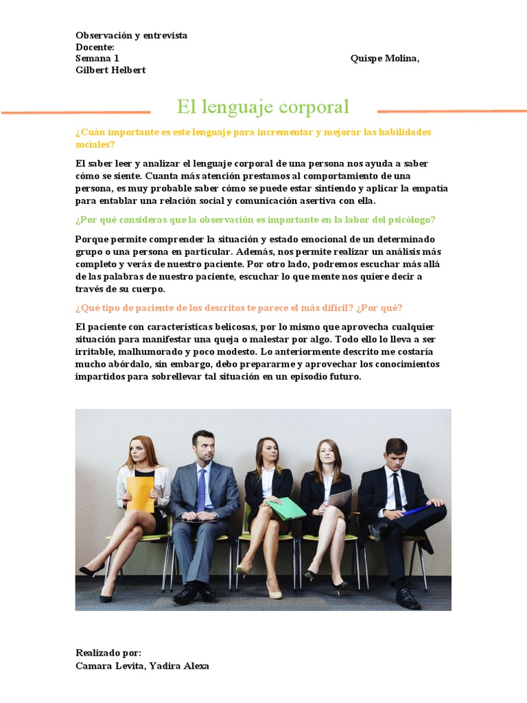 El Lenguaje Corporal | PDF | Cognición | Ciencia cognitiva