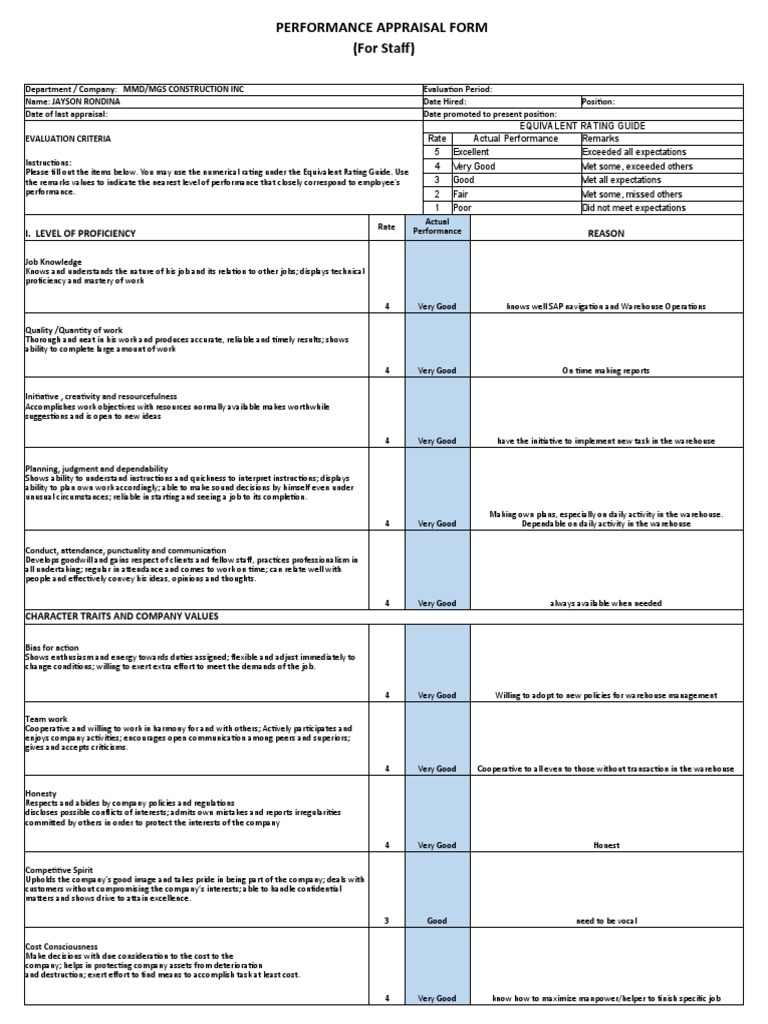 Jayson Eval | PDF | Performance Appraisal | Psychology