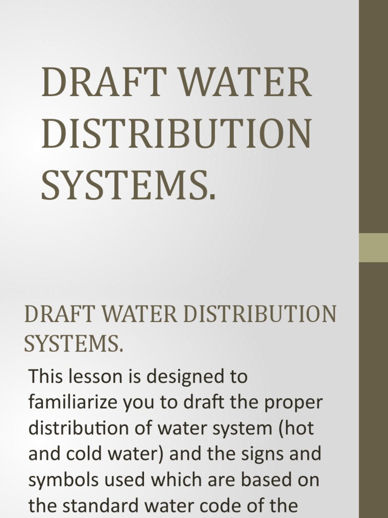 Draft Water Distribution Systems Pdf Pipe Fluid Conveyance Civil Engineering