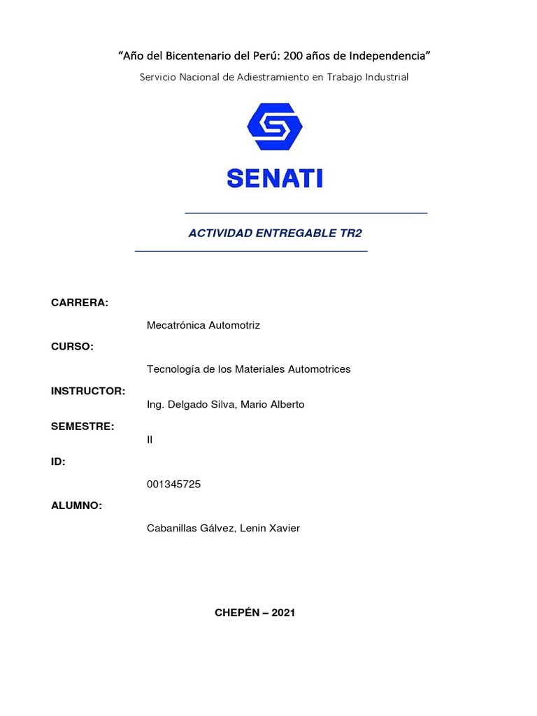 Actividad Entregable TR2 | PDF | Metal no ferroso | Acero Actividad Entregable TR2 | PDF | Metal no ferroso | Acero