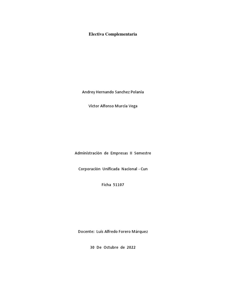 Electiva Complementaria Aca 3 | PDF | Salario | Business