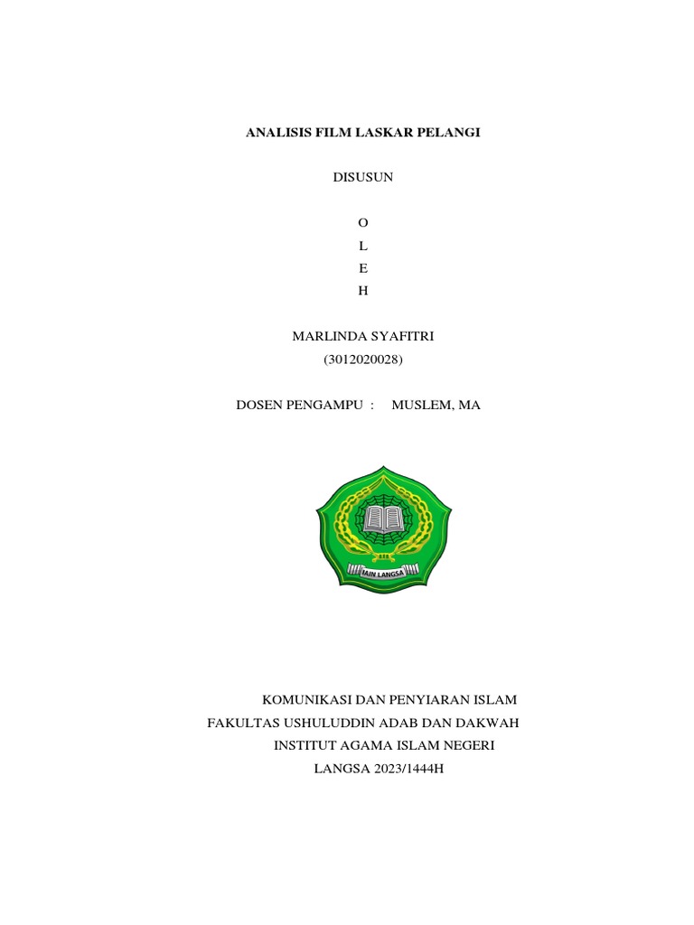 Analisis Film Laskar Pelangi 01 | PDF Analisis Film Laskar Pelangi 01 | PDF
