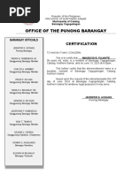 Barangay Certification-Interposing No Objection | PDF