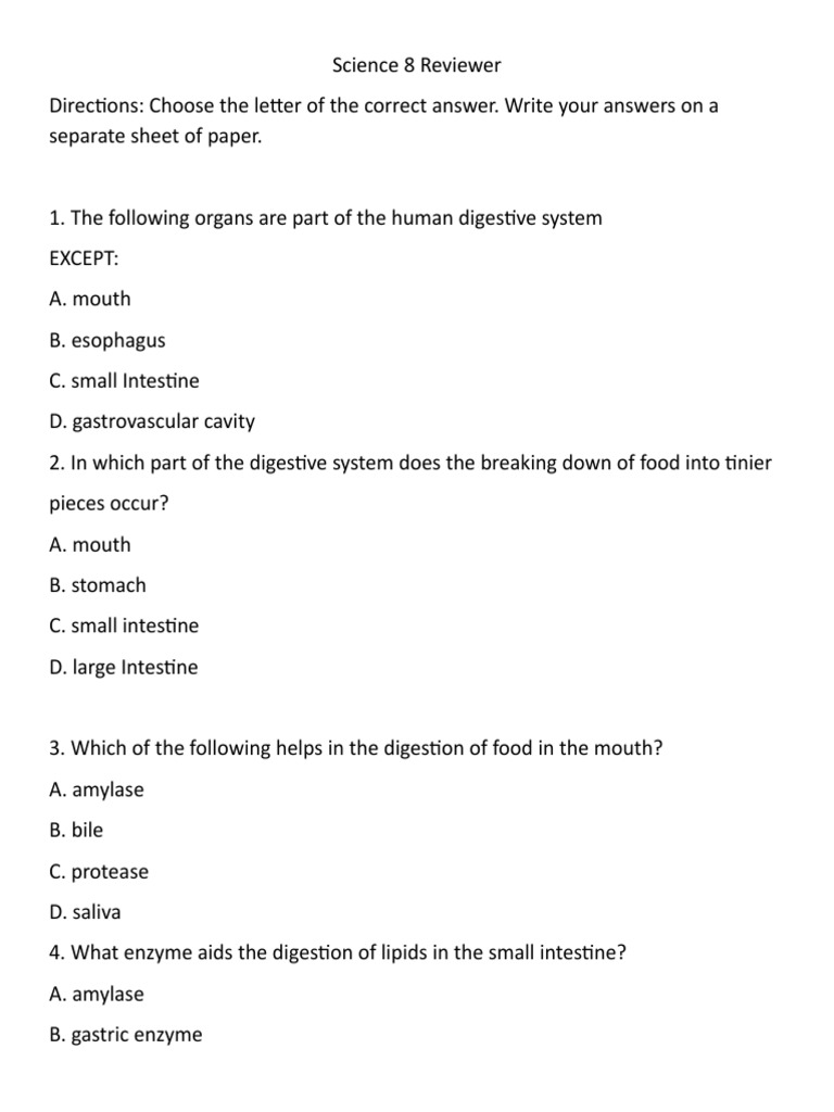 Science 8 Reviewer | PDF | Meiosis | Digestion
