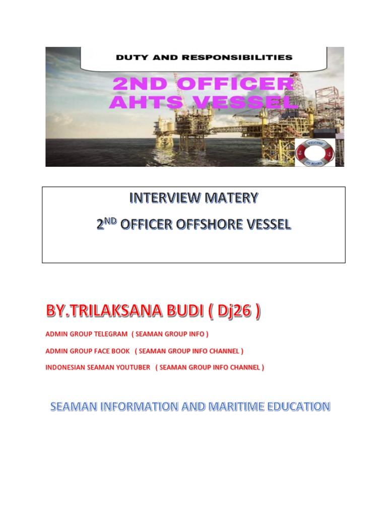 Bahan Interview 2nd Officer Offshore Pdf Shipping Water Transport