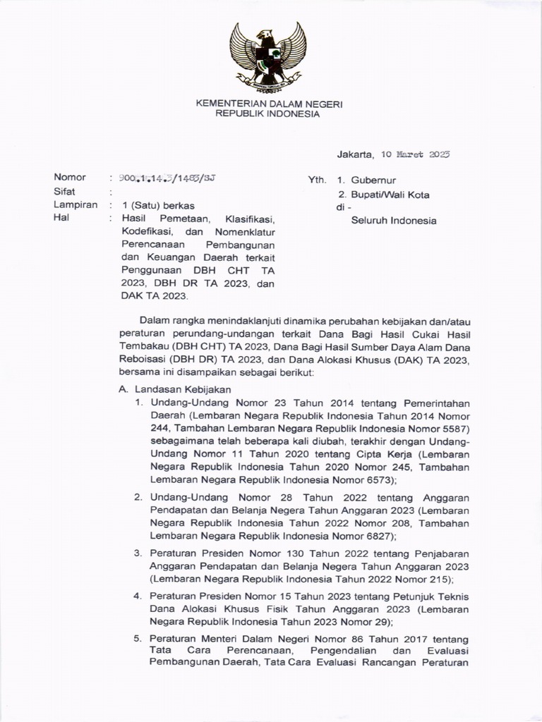 Penggunaan DBH CHT Ta 2023 DBH DR Ta 2023 Dak Ta 2023 | PDF Penggunaan DBH CHT Ta 2023 DBH DR Ta 2023 Dak Ta 2023 | PDF