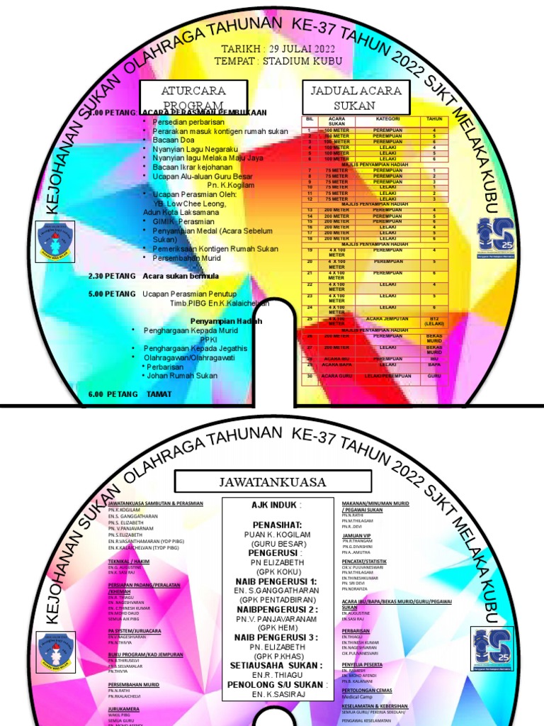 Buku Program Sukan Sjkt Melaka Kubu 1 Pdf