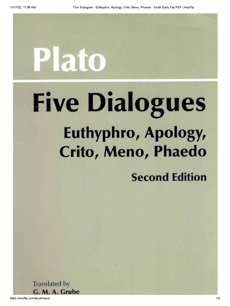 Five Dialogues: Euthyphro to Phaedo PDF | PDF | Social Science ...