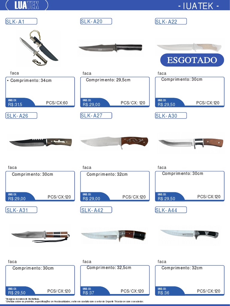 刀faca -tabela | PDF