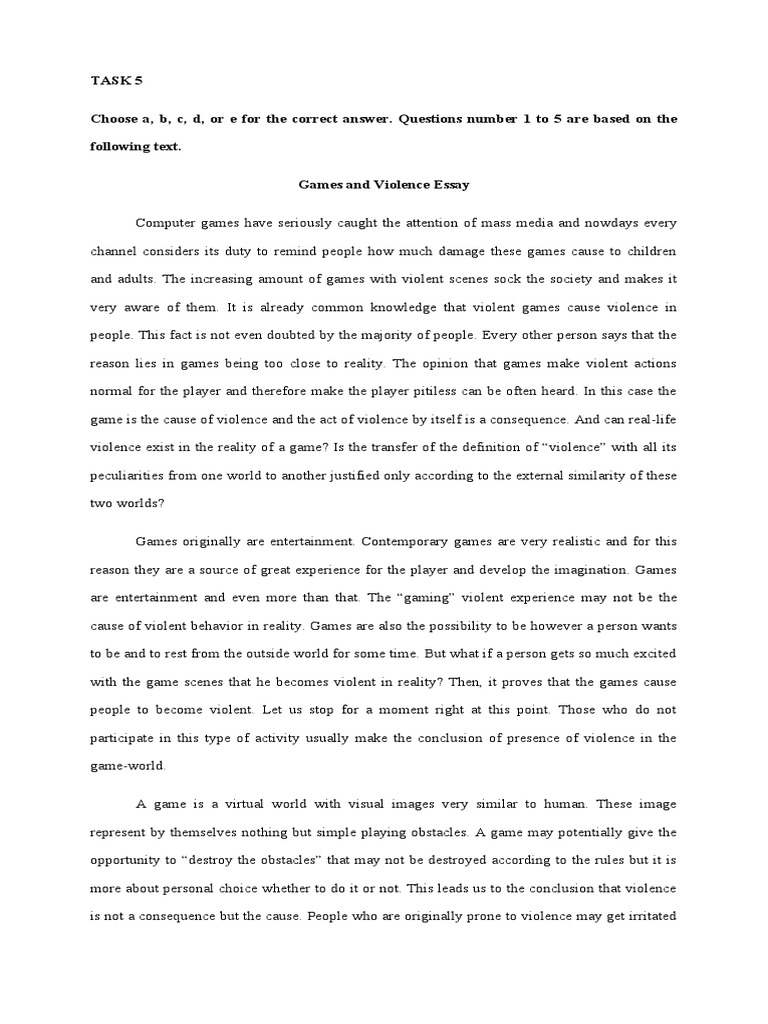 Discussion Task 5 | PDF | Violence | Experience