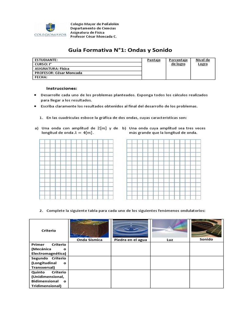 Guía N°2 Descripción y Características de Las Ondas | PDF | Olas ...