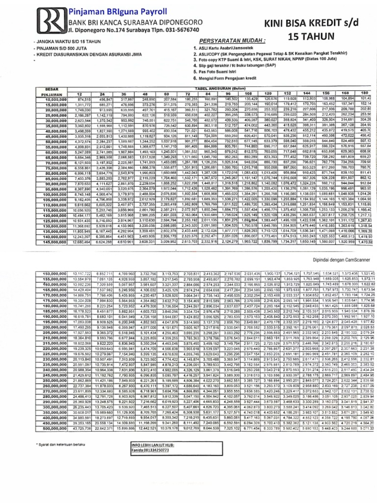 Tabel Pinjaman Khusus Baru | PDF