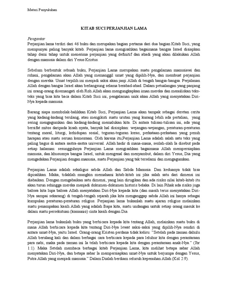 Feb - 1. Kitab Suci Perjanjian Lama | PDF