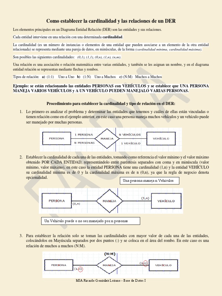Como Establecer La Cardinalidad Entre Tablas | PDF | Base de datos relacional | Datos de computadora