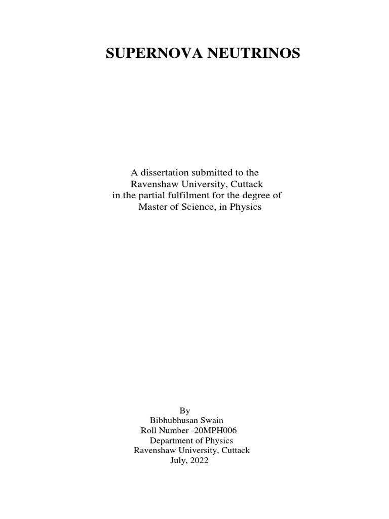 Supernova Neutrinos | PDF | Neutrino | Higgs Boson