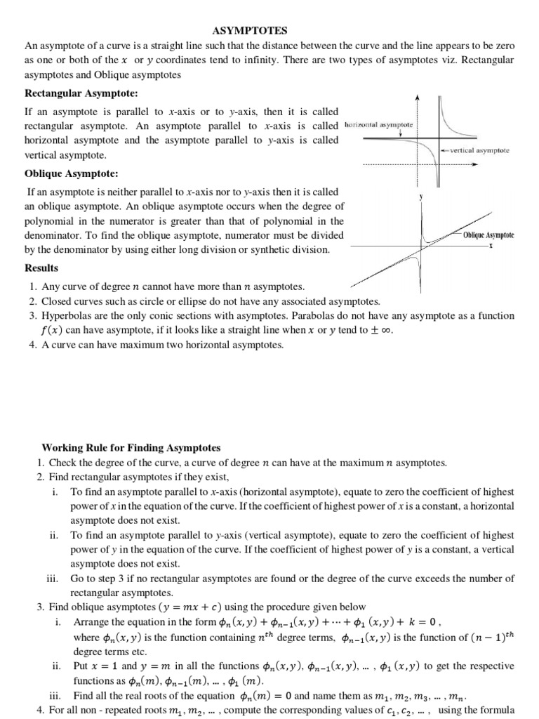 Asymptote S Pdf Asymptote Mathematical Concepts