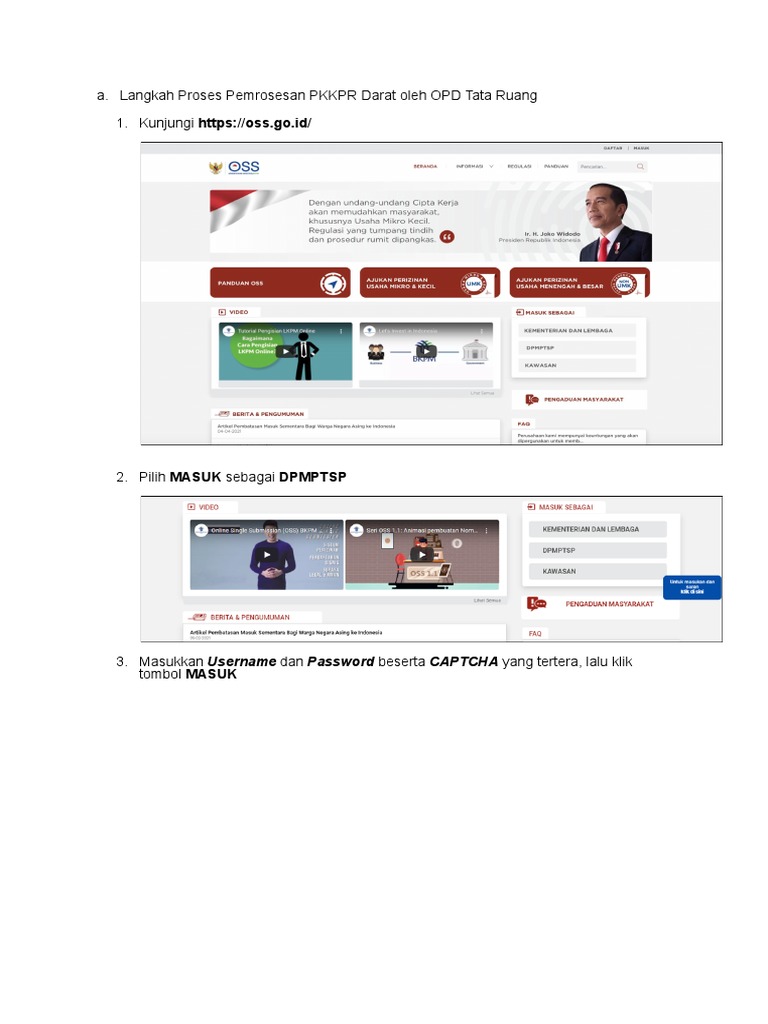 Pemrosesan PKKPR Darat oleh OPD Tata Ruang dan DPMPTSP | PDF