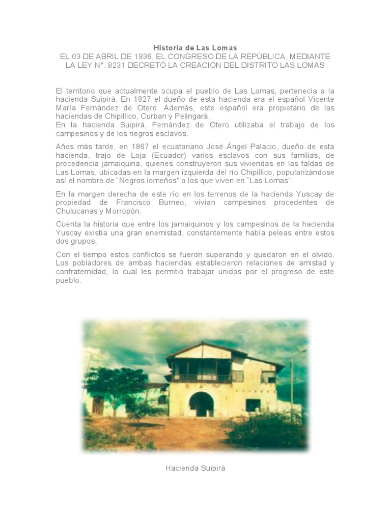 Historia de Las Lomas | PDF
