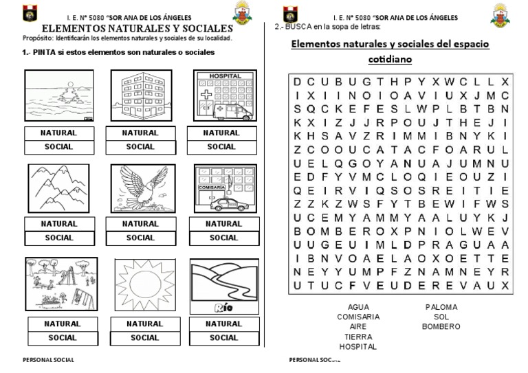 15 Ficha-Que Elementos Naturales y Sociales | PDF