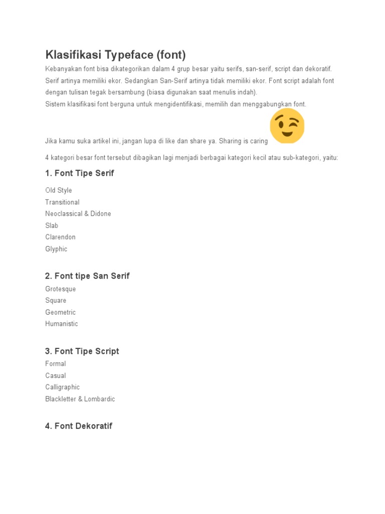Klasifikasi Typeface | PDF
