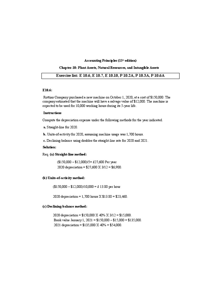 Chapter 10 | PDF | Depreciation | Balance Sheet