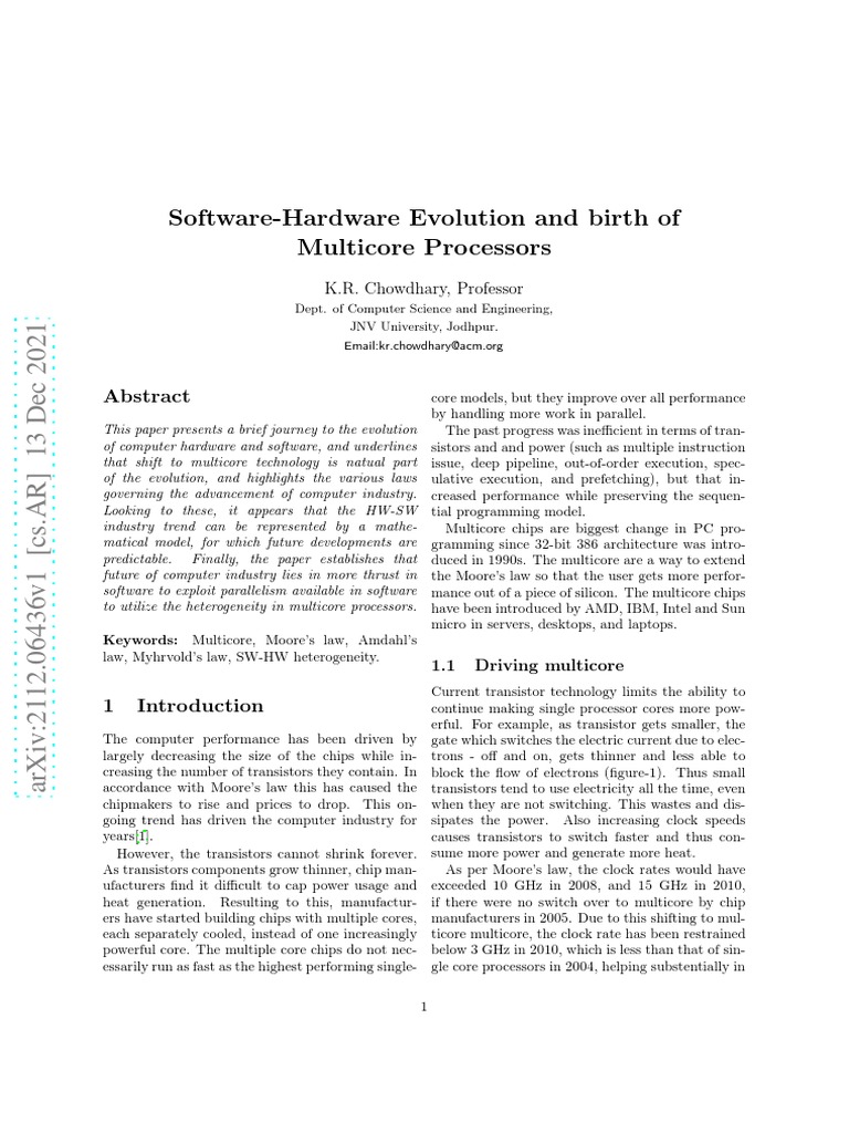 4 Software Hardware Evolution And Birth Of Multicore Processors Pdf Multi Core Processor