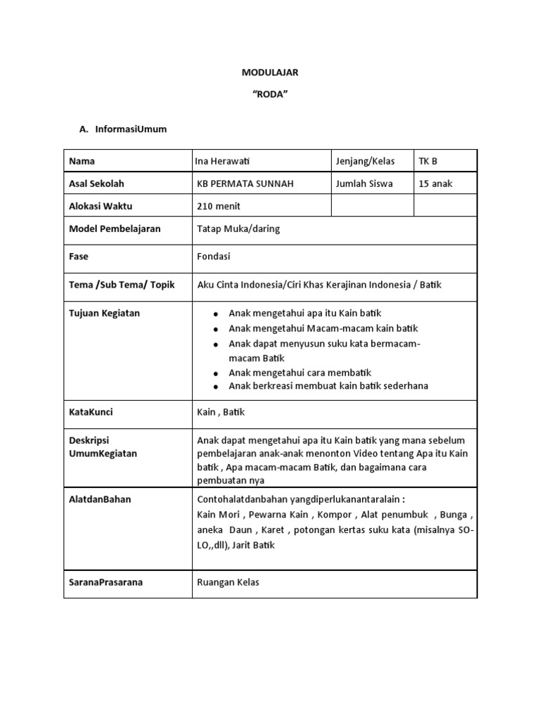Modul Ajar Roda | PDF