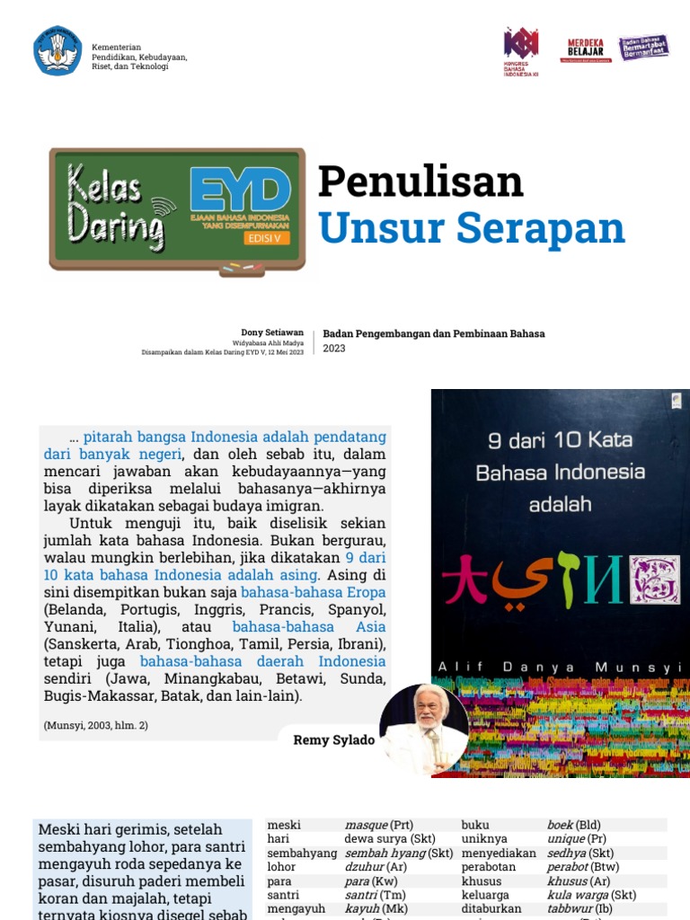 EYD V - Penulisan Unsur Serapan - Dony S | PDF