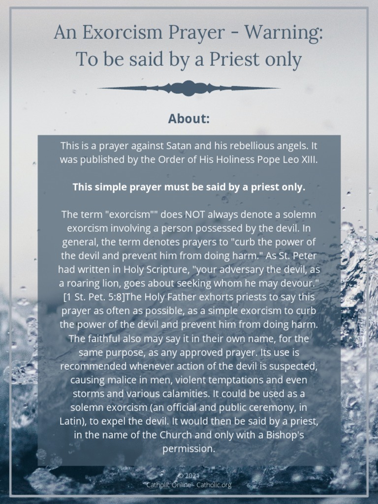 Pope Leo XIII Exorcism Prayer Guide | PDF | Exorcism | Satan