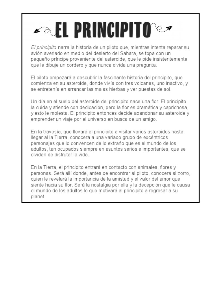 El Principito: Cuento de Amistad y Aventura | PDF | Poesía | Libros ...
