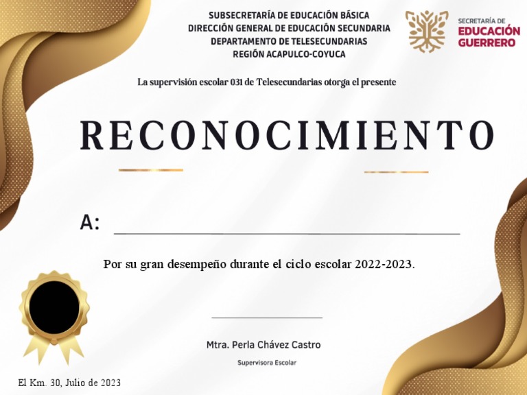 Diplomas De Reconocimiento 2022 2023 Pdf