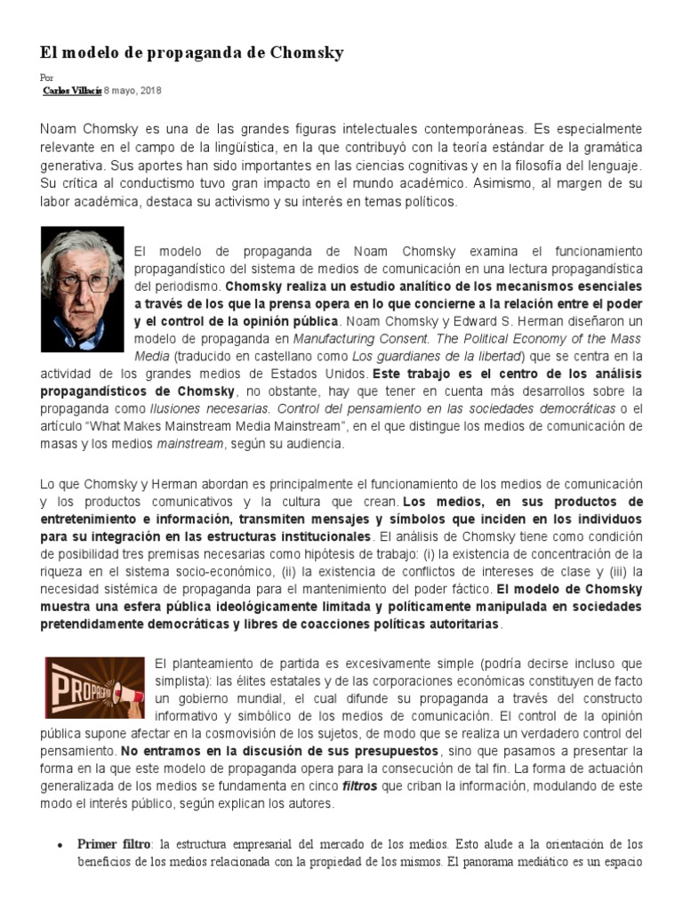 El Modelo de Propaganda de Chomsky | Descargar gratis PDF | Ciencias ...