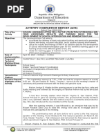 Activity Completion Report: 1 Slac (School Learning Action Cell) Session | PDF | Reading ...