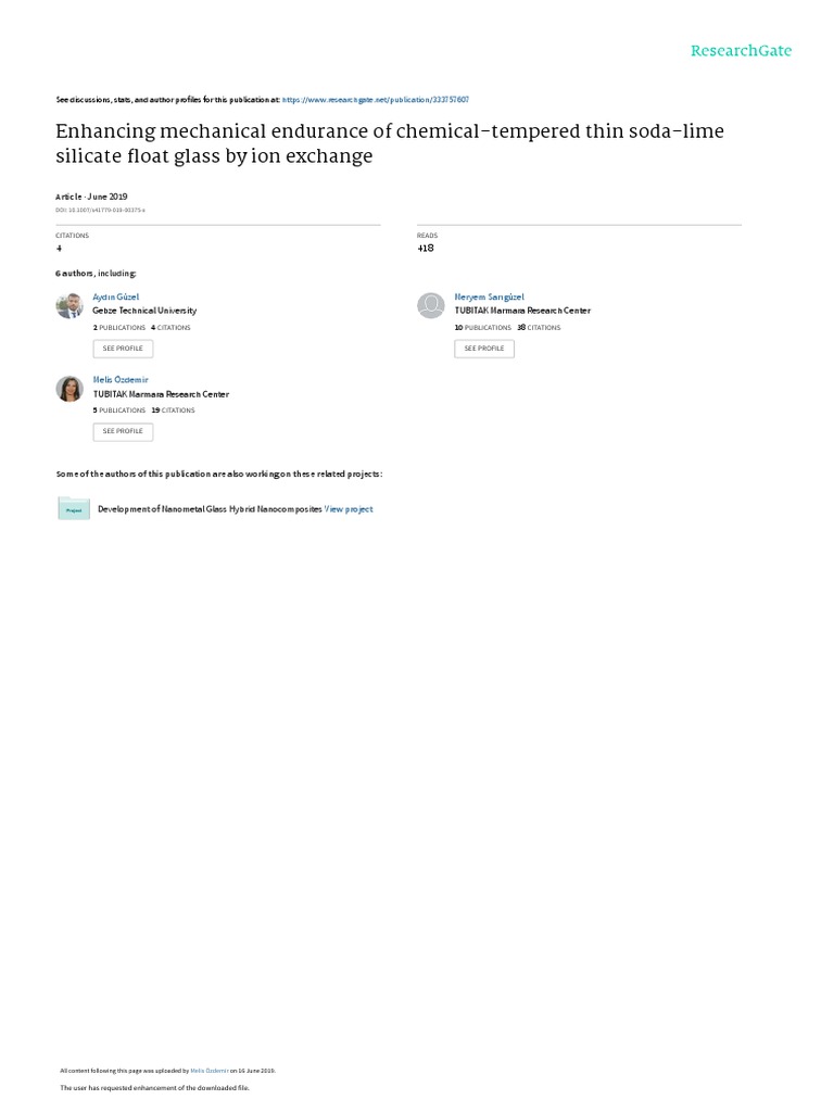 Enhancing Mechanical Endurance of Chemical-Tempered Thin Soda-Lime Silicate Float Glass by Ion ...