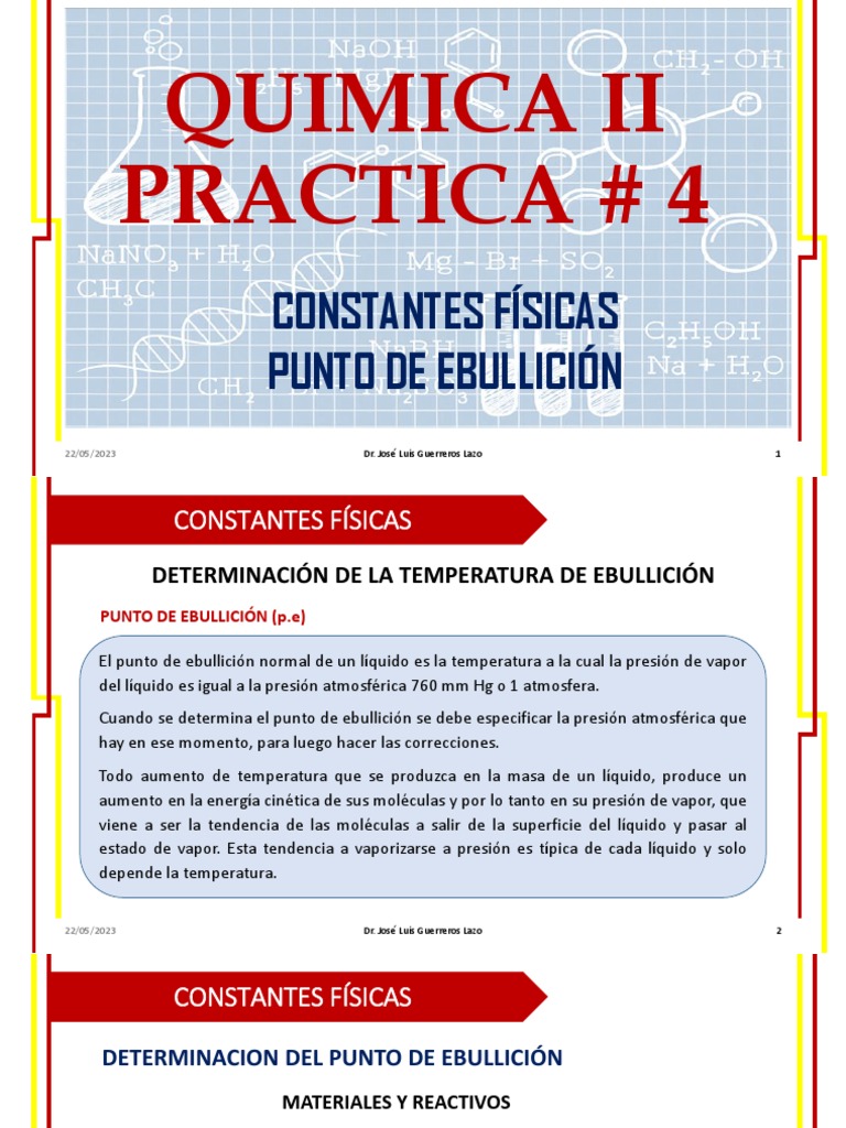 Constantes Fisicas Punto de Ebullicion | PDF | Líquidos | Presión