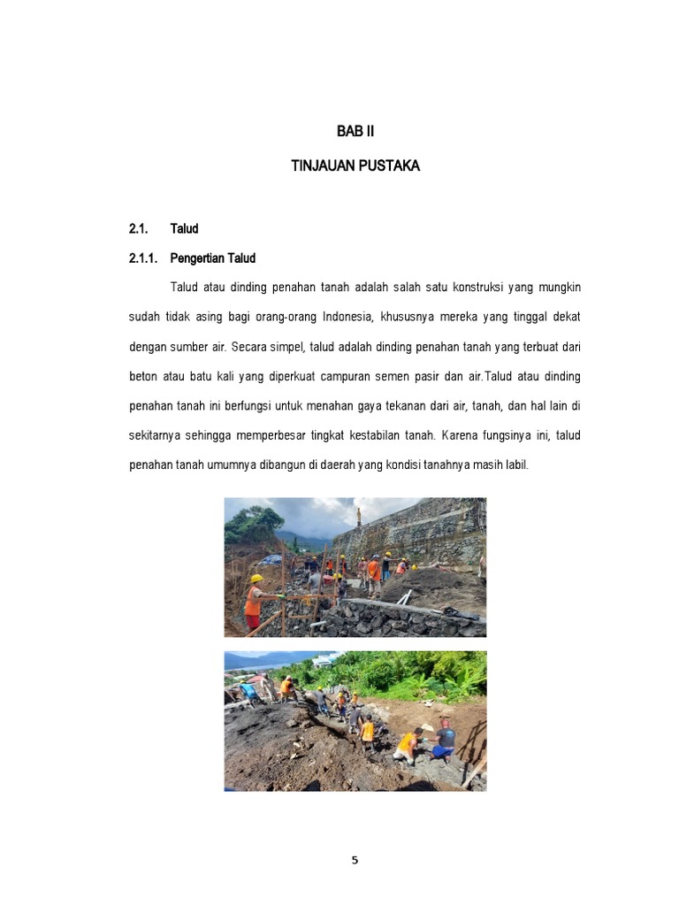 Pengertian dan Fungsi Talud Penahan Tanah | PDF