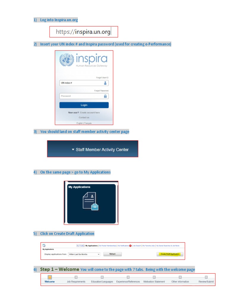 How To Create Draft Application in Inspira - For Internal | PDF