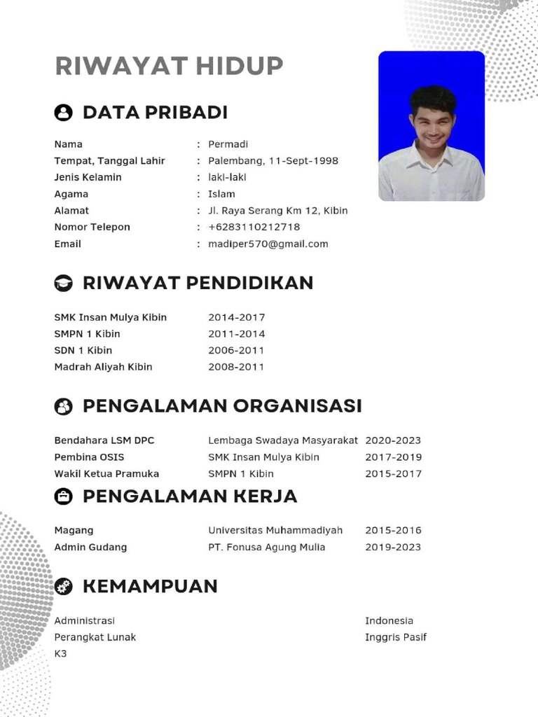 CV Permadi | PDF