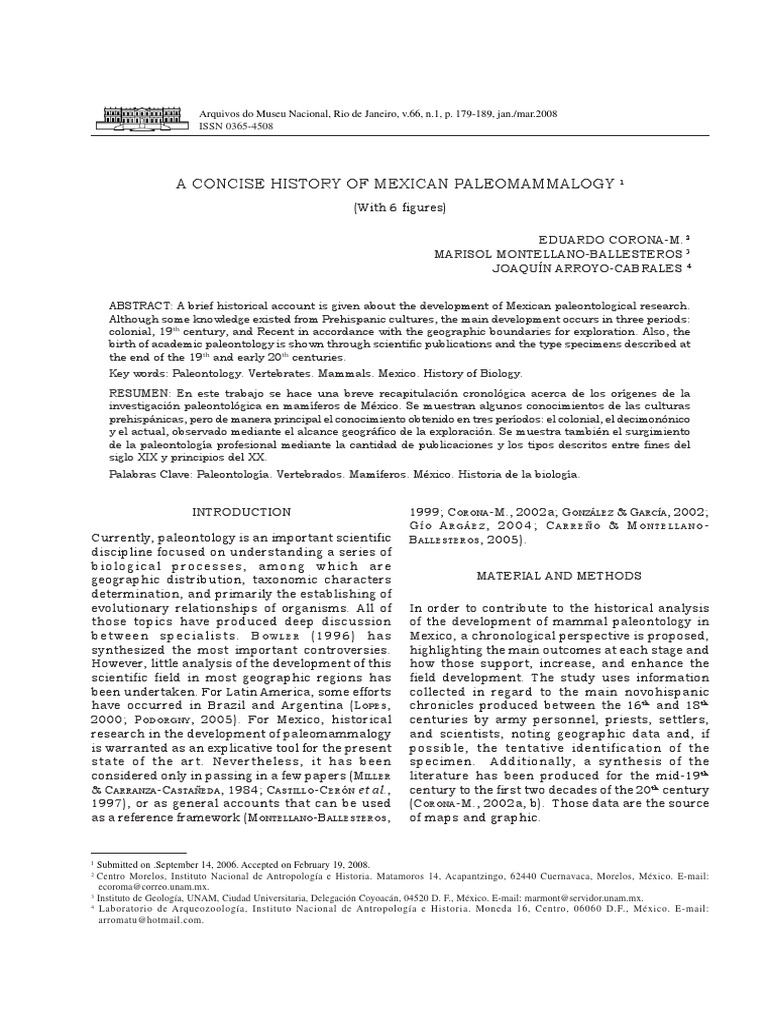 A Concise History of Mexican Paleomammal | PDF | Mexico City | Natural ... A Concise History of Mexican Paleomammal | PDF | Mexico City | Natural ...