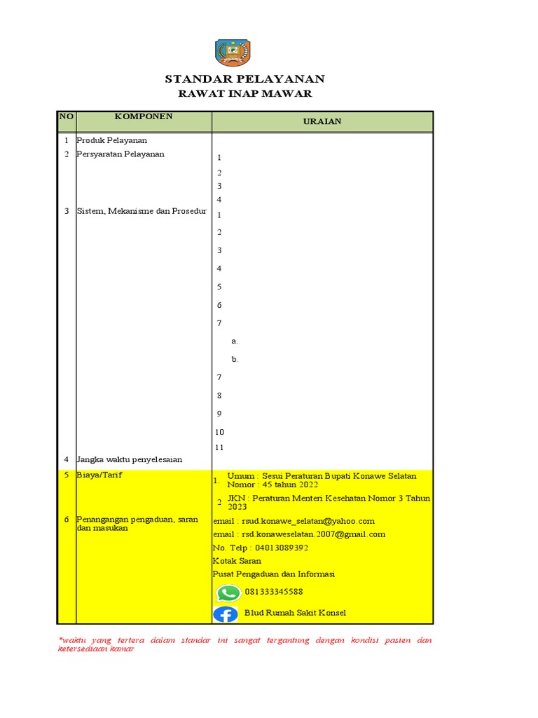 Form Standar Pelayanan | PDF