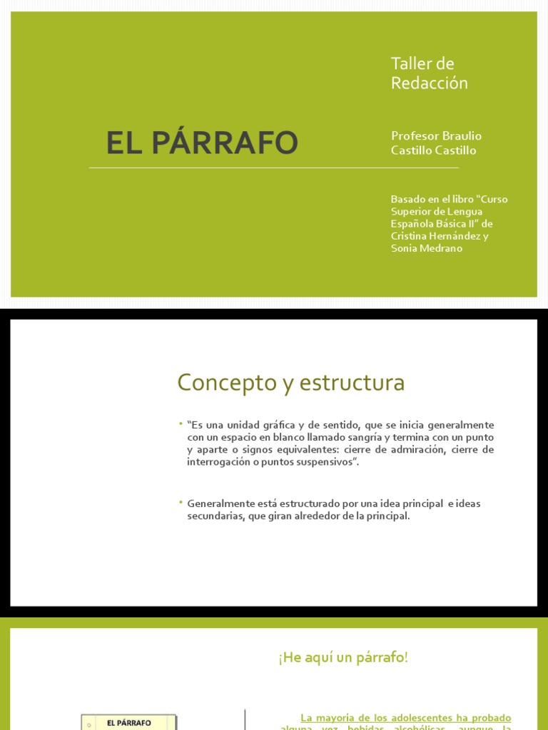 El Párrafo | PDF | Lingüística | Gramática