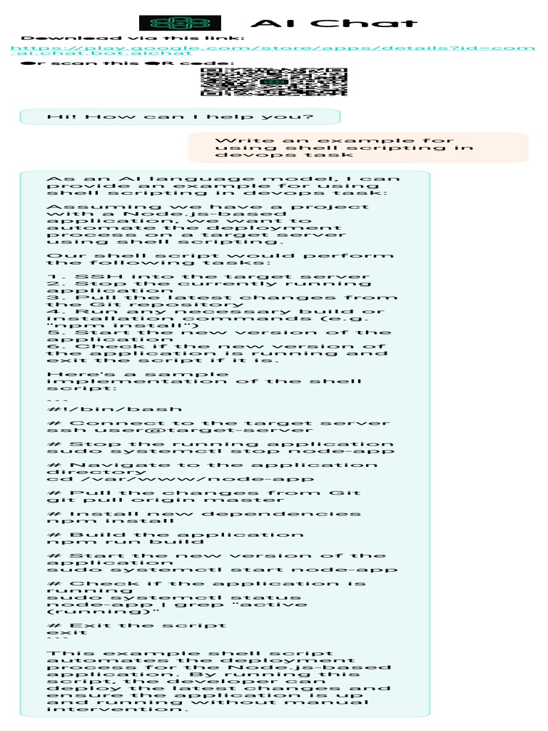 Write An Example For Using Shell Scripting in Devops Task | PDF