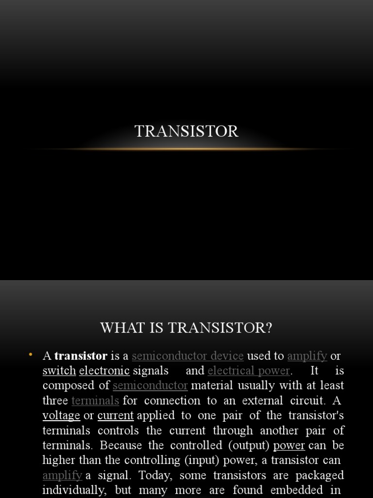 Transistor | PDF | Transistor | Electronics