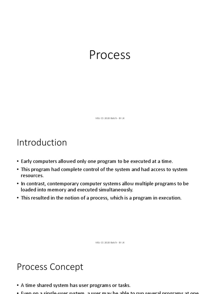 Process Concepts Pdf Process Computing Operating System