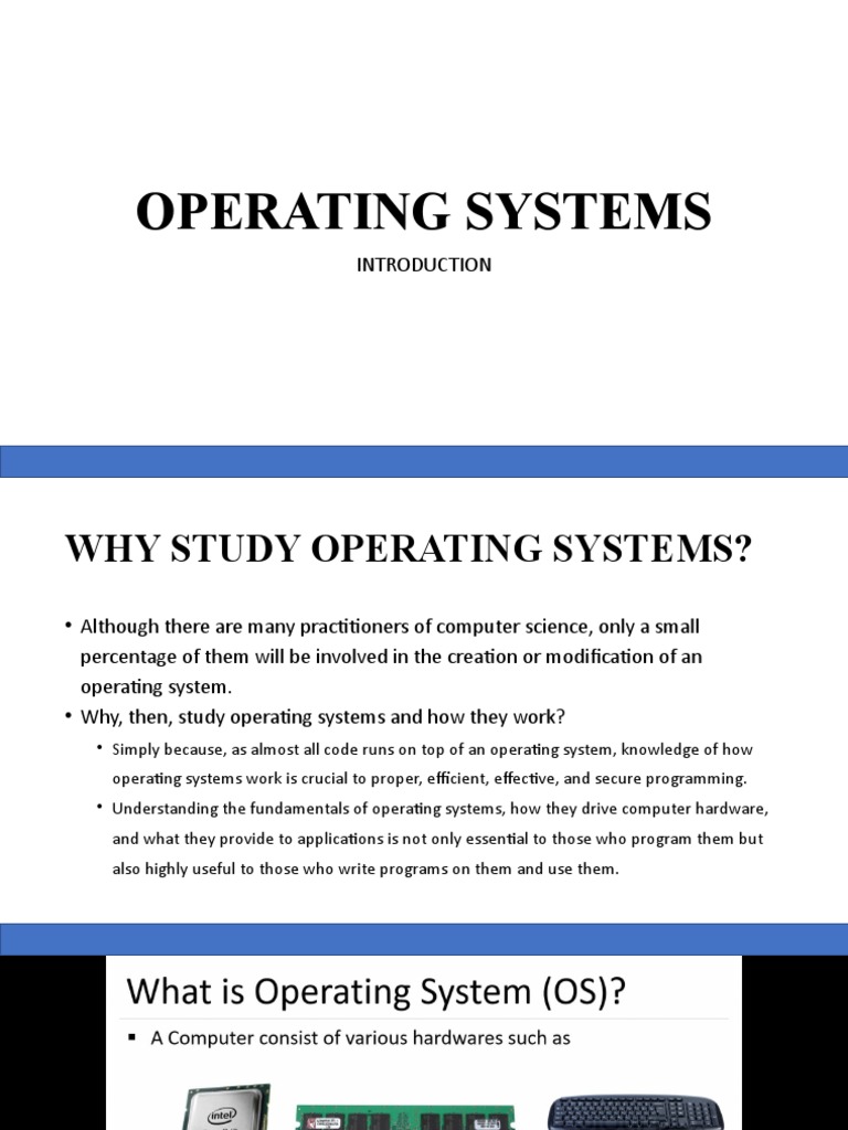 OS Introduction - Part 1 | PDF | Operating System | Multi Core Processor