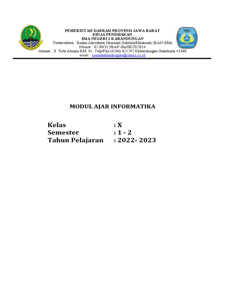 Modul Ajar Informatika 4 - Jaringan Komputer Dan Internet | PDF